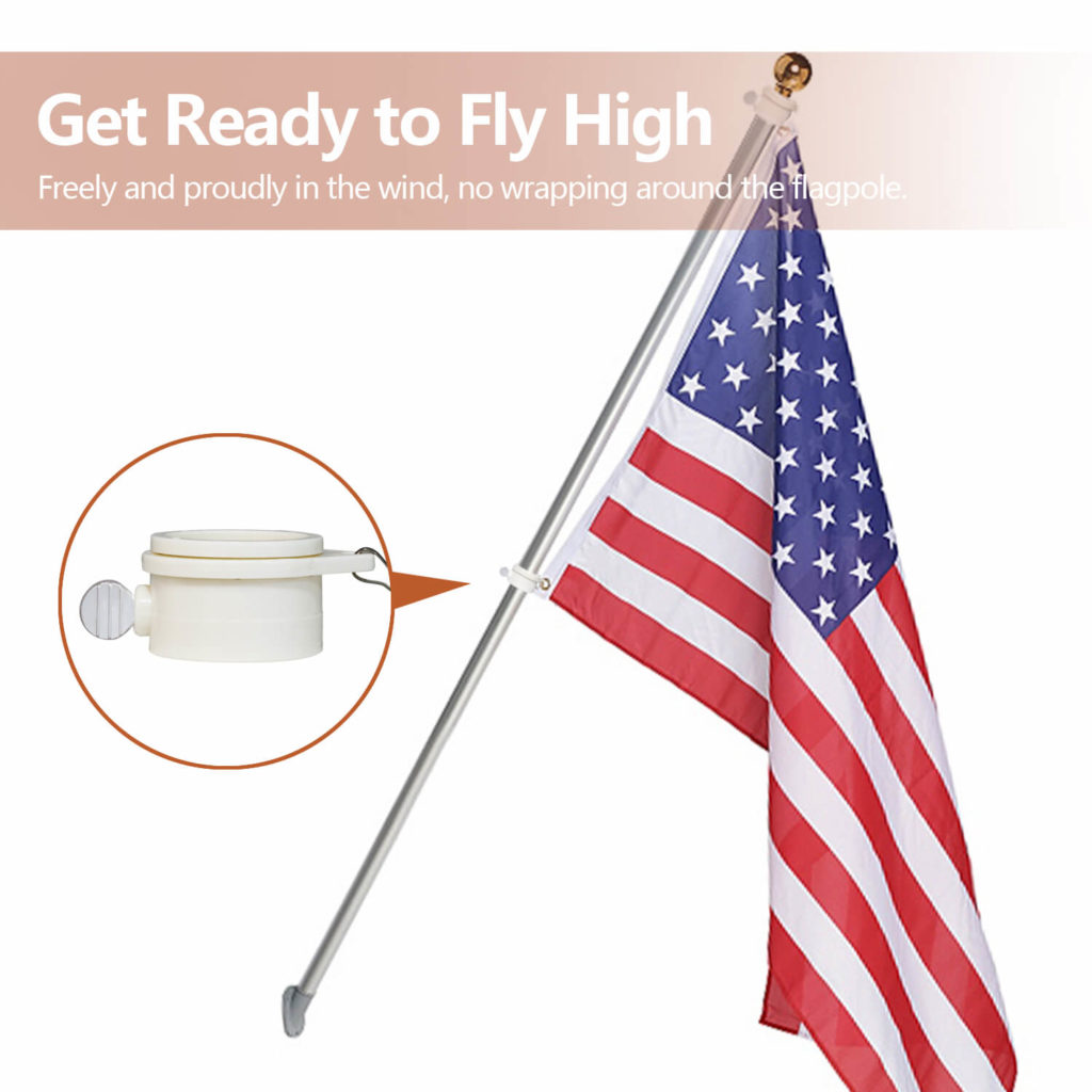 Flagpole Mounting Ring Clips | Anti-wrap Feature - Anley Flags