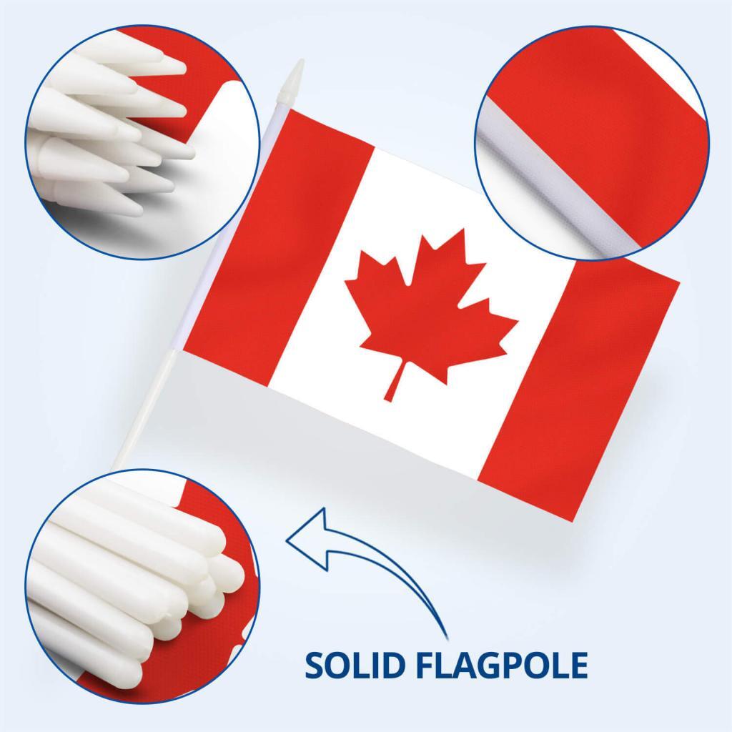 Canada Stick Flags 5x8 Inch (Pack of 12) - Anley Flags