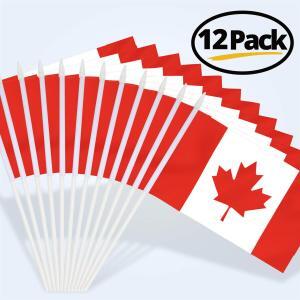 Canada Stick Flags 5x8 Inch (Pack of 12) - Anley Flags