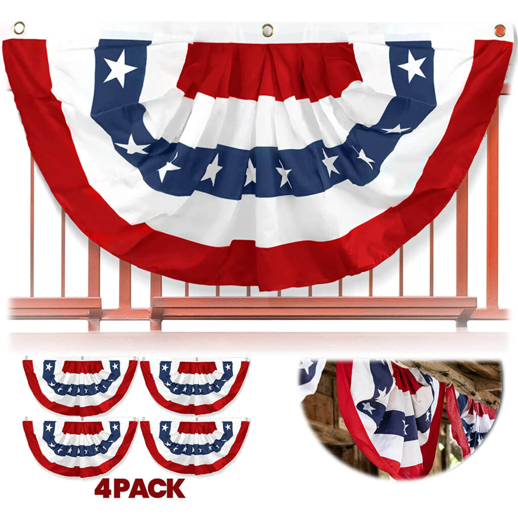 US Pleated Fan Flag 1.5x3 Foot & 3x6 Foot - Anley Flags