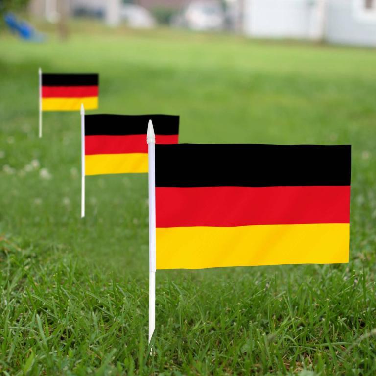 Germany Stick Flags 5x8 Inch (Pack of 12) - Anley Flags