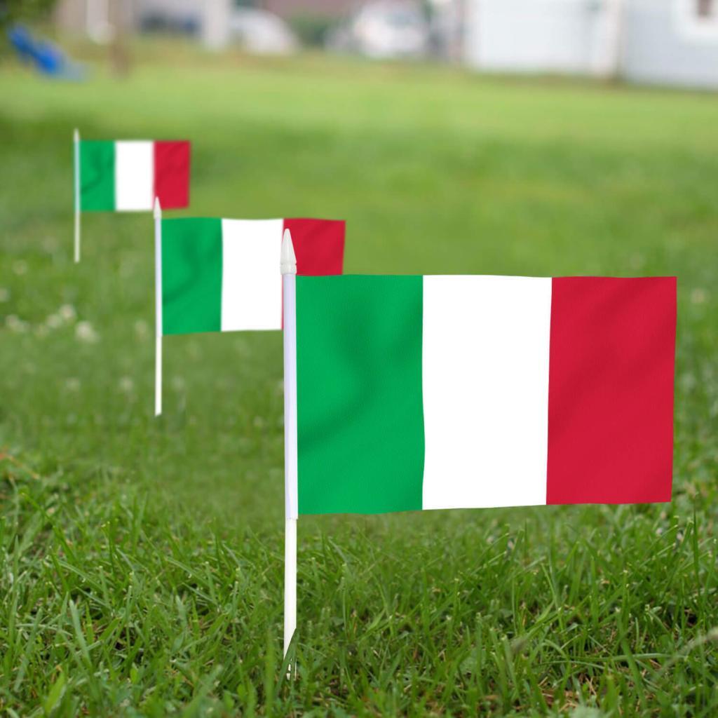 Italy Stick Flags 5x8 Inch (Pack of 12) - Anley Flags