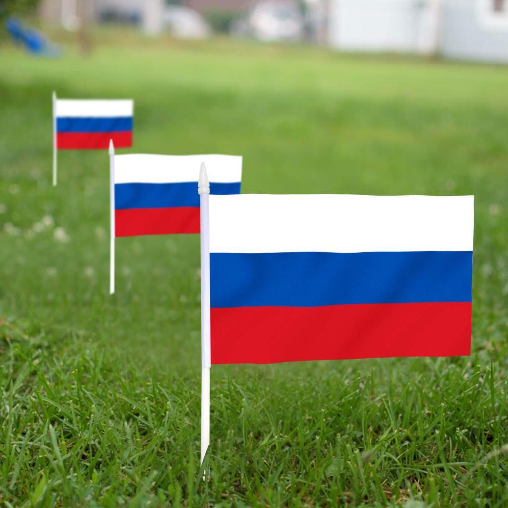 Russia Stick Flags 5x8 Inch (Pack of 12) - Anley Flags