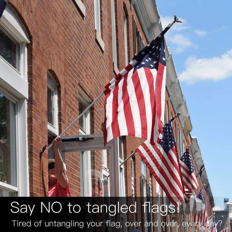 Tangle Free Spinning Flagpole 6Ft for Flag 3 X 5 Ft - Anley Flags