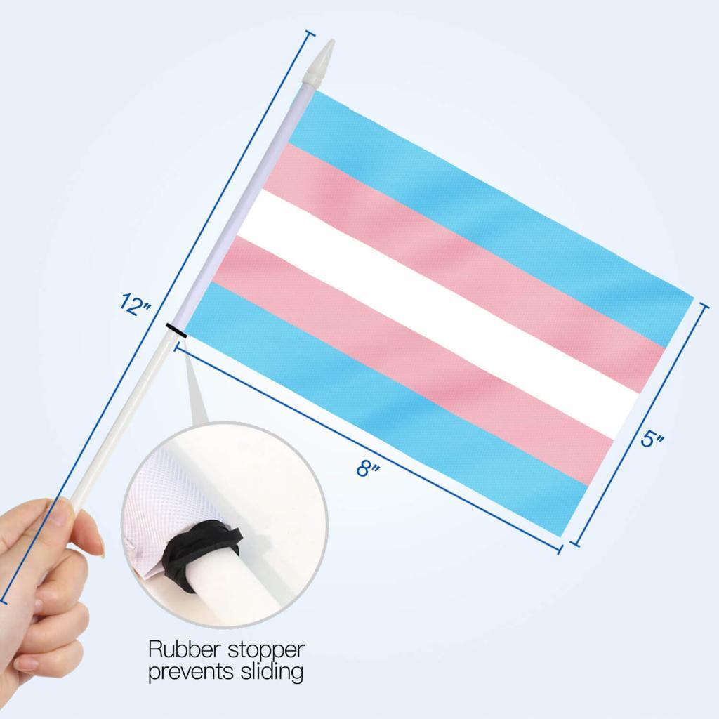 Transgender Stick Flags 5x8 Inch (Pack of 12) - Anley Flags