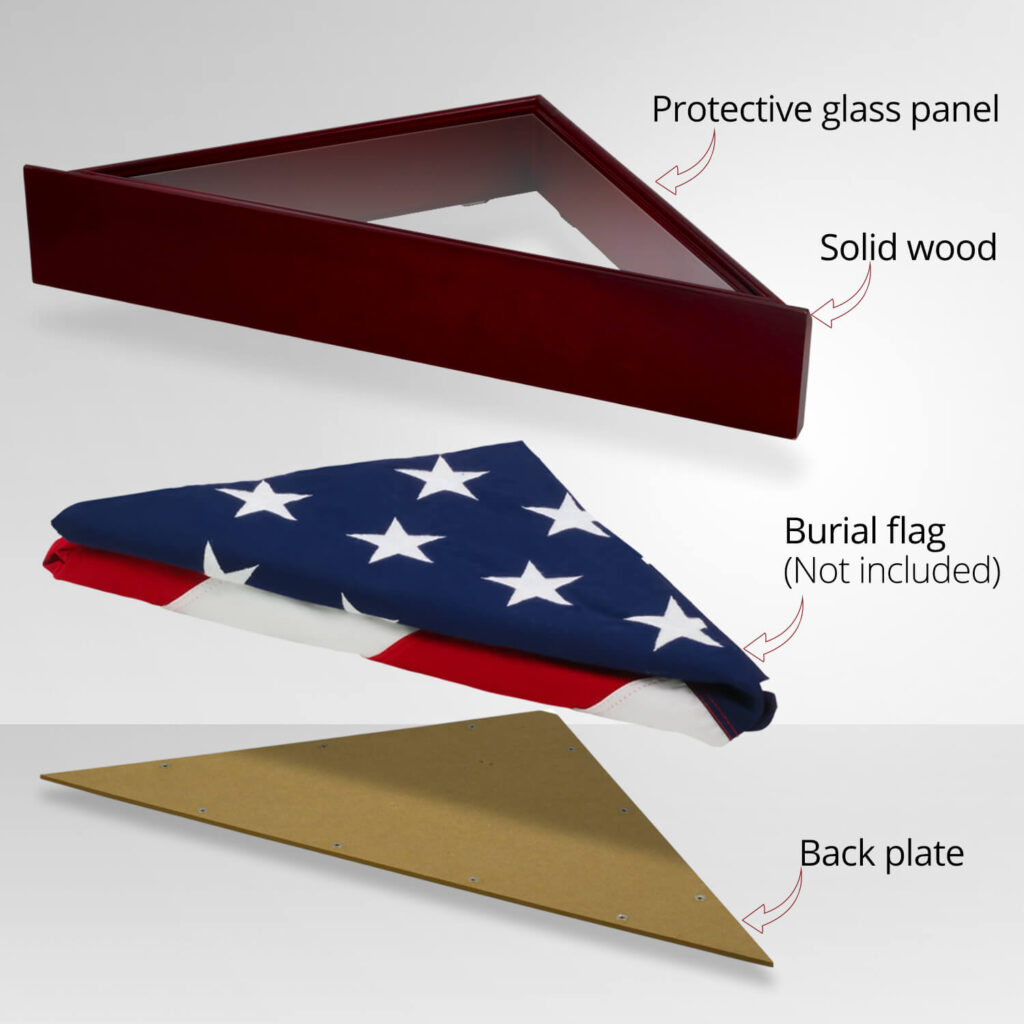 Wooden Memorial Flag Display Case - Anley Flags