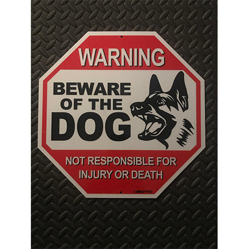 Beware of The Dog Aluminum Warning Sign - Anley Flags