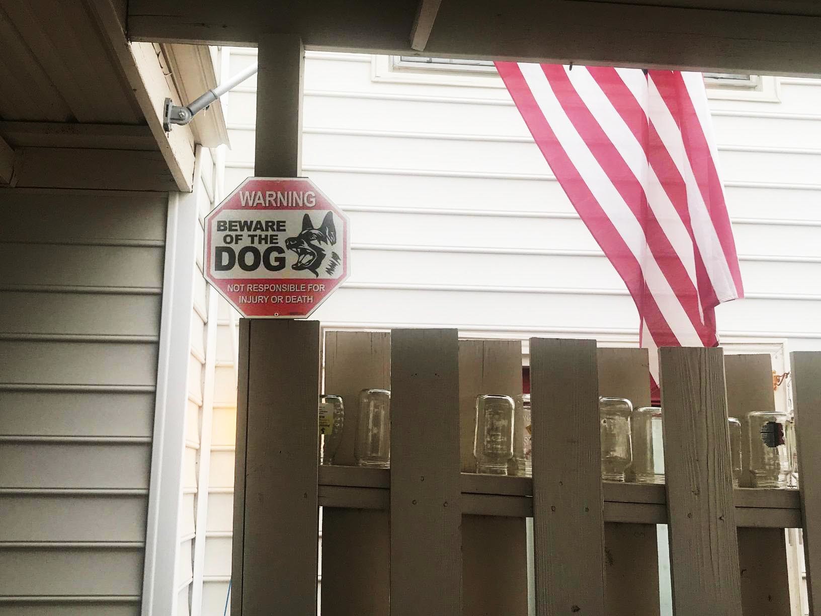 Beware of The Dog Aluminum Warning Sign - Anley Flags