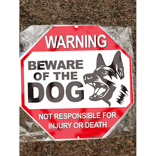 Beware of The Dog Aluminum Warning Sign - Anley Flags