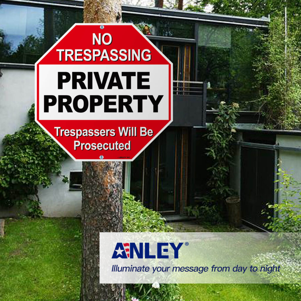 Private Property Aluminum Warning Sign - Anley Flags