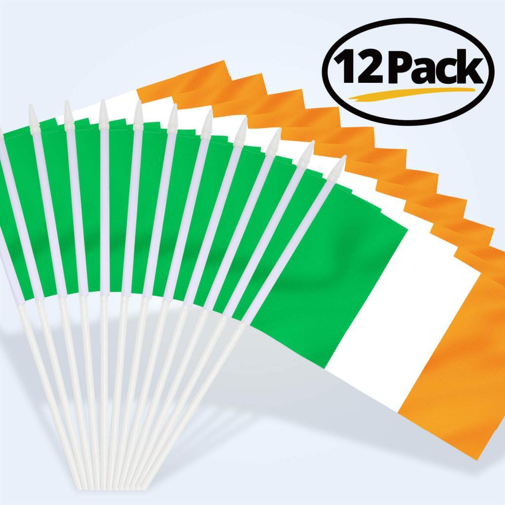 Ireland Stick Flags 5x8 Inch (Pack of 12) - Anley Flags