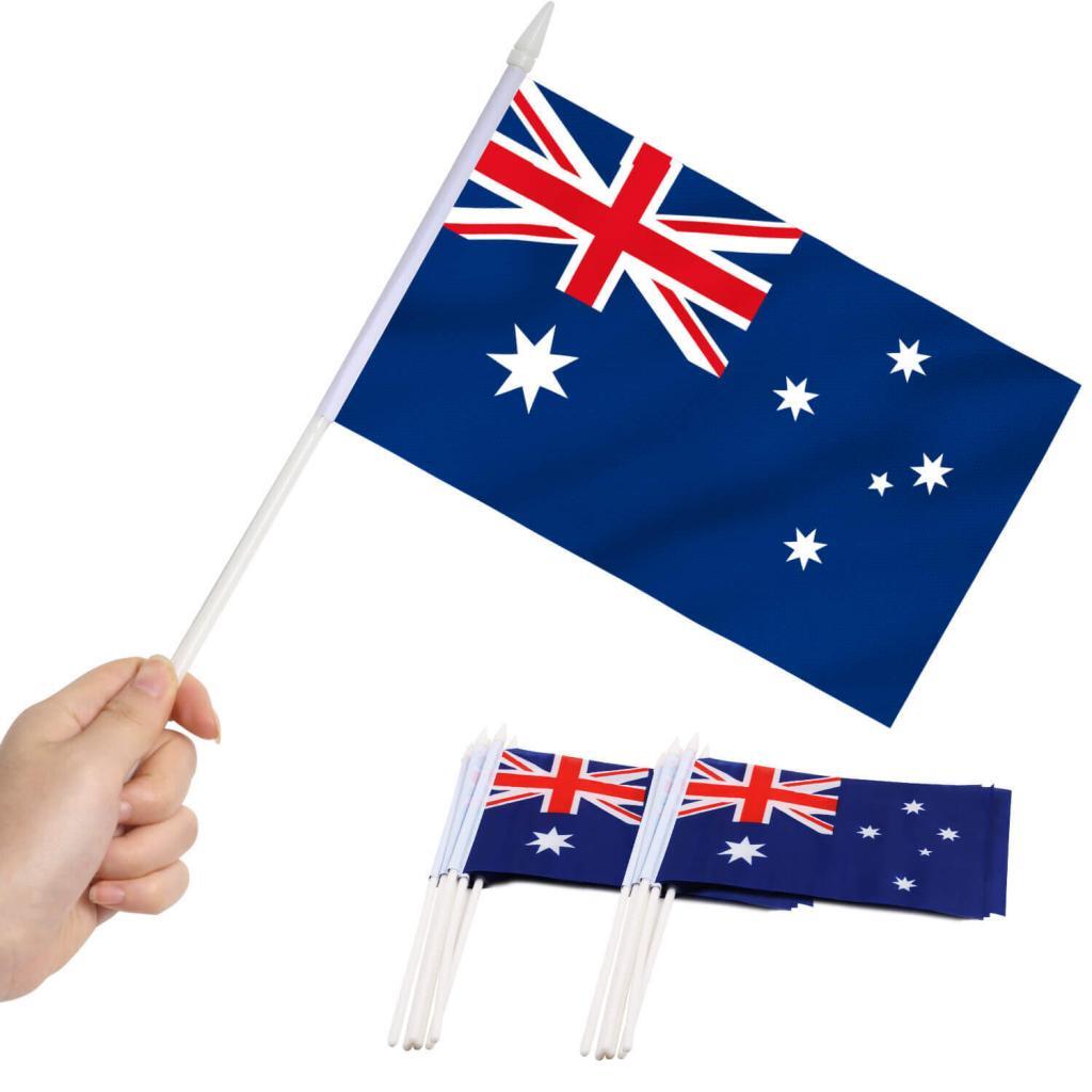 Australia Stick Flags 5x8 Inch (Pack of 12) - Anley Flags