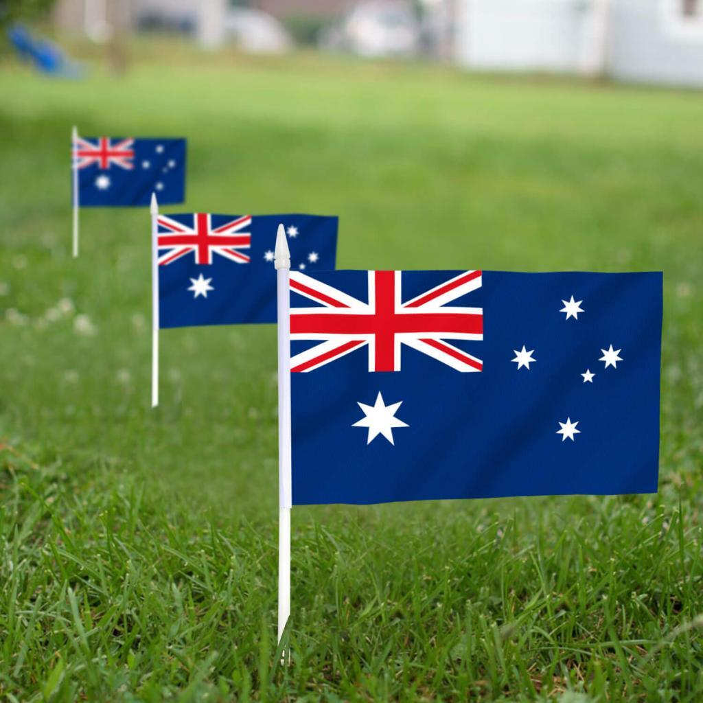 Australia Stick Flags 5x8 Inch (Pack of 12) - Anley Flags