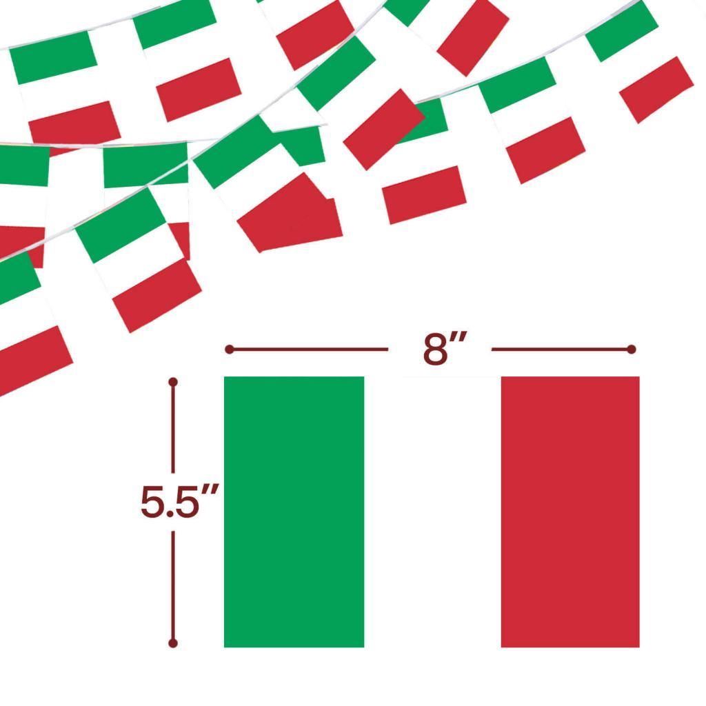 Italy String Flags Pennant Banners 33 Feet 38 Flags (5.5x8 Inch)