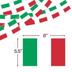 Italy String Flags Pennant Banners 33 Feet 38 Flags (5.5x8 Inch)