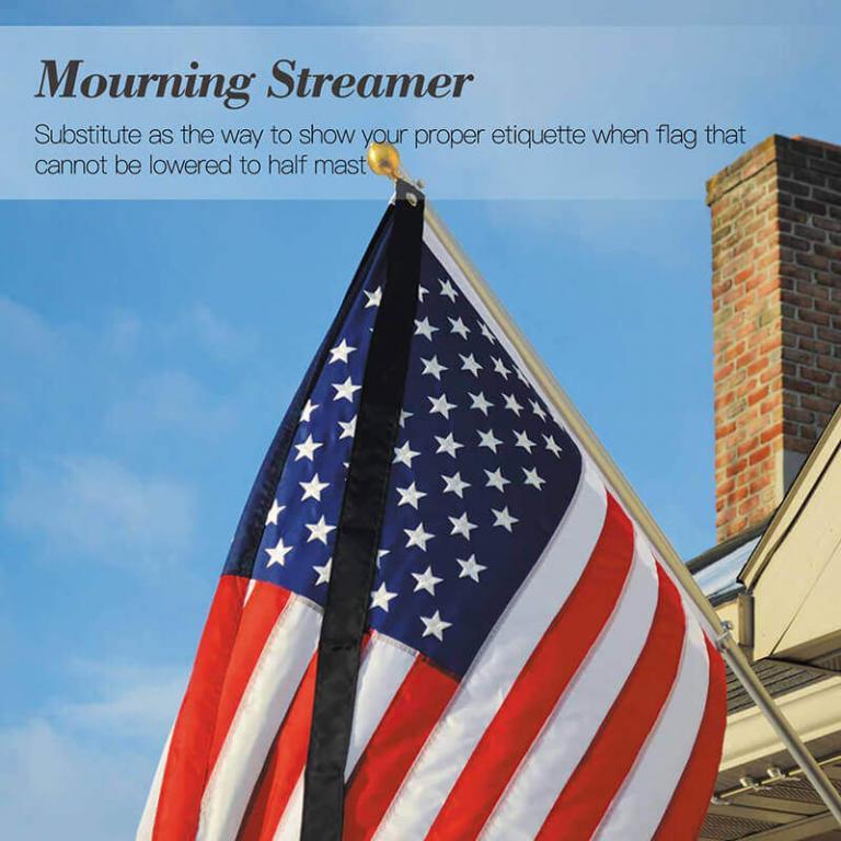 Mourning Flag Streamer - Anley Flags