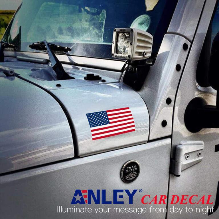 American Flag Car Decal (2 Forward & 2 Reversed) - Anley Flags