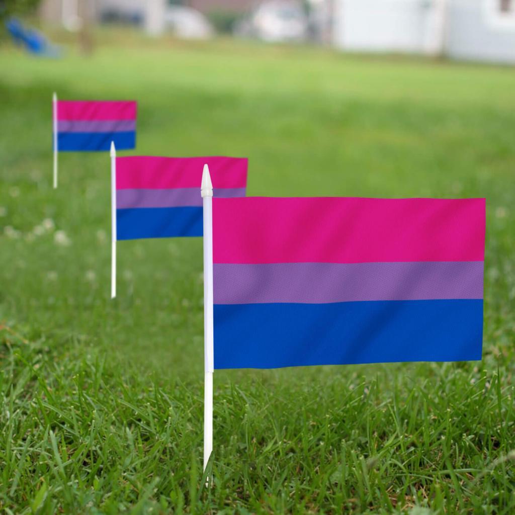 Bisexual Pride Stick Flags 5x8 Inch (Pack of 12) - Anley Flags