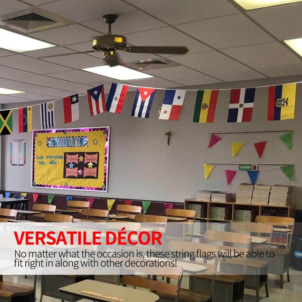 Latin America 23 Countries 30 Feet String Flags (12x18 Inch) - Anley Flags