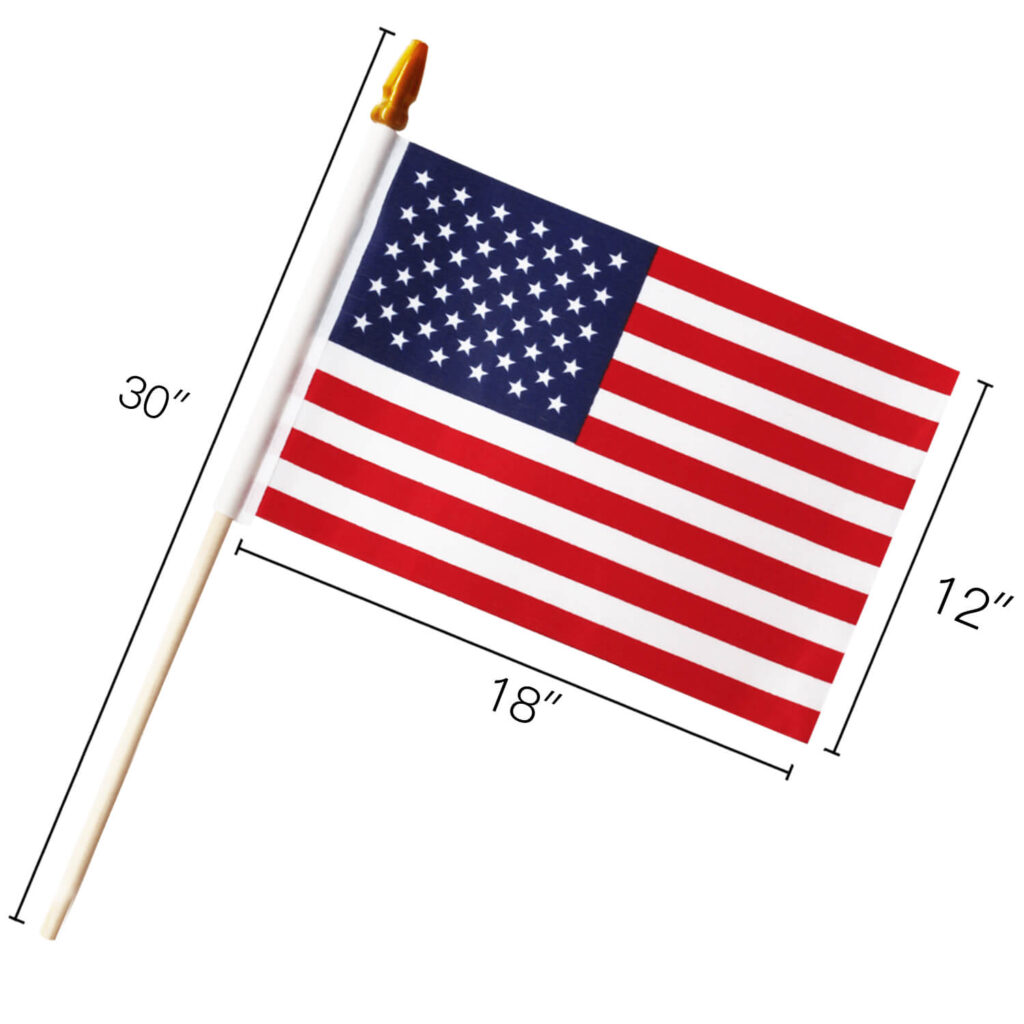 America Gravemarker Wooden Stick Flags 12Pcs - Anley Flags