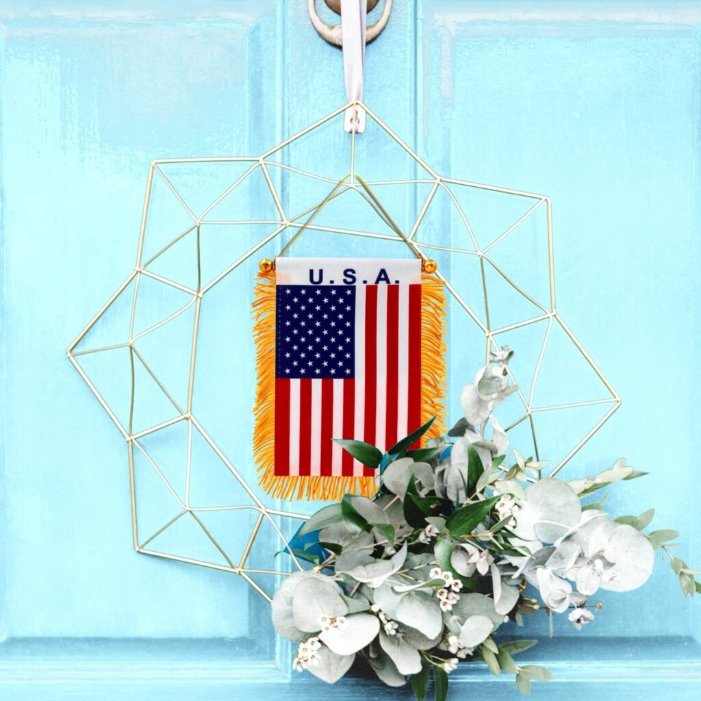 USA Fringy Window Hanging Flag 4X6 Inch - Anley Flags