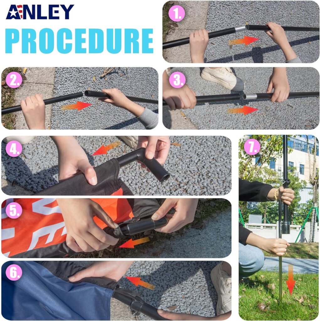 Rectangle Flagpole Set (Flagpole ONLY) - Anley Flags