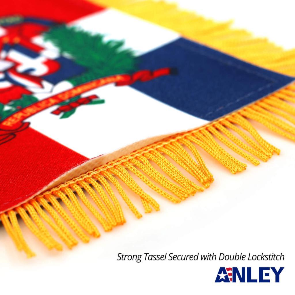 The Dominican Republic Fringy Window Hanging Flag 4x6 Inch - Anley Flags