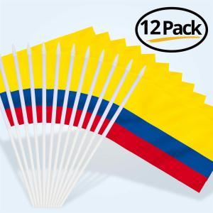 Colombia Stick Flags 5x8 inch (Pack of 12) - Anley Flags