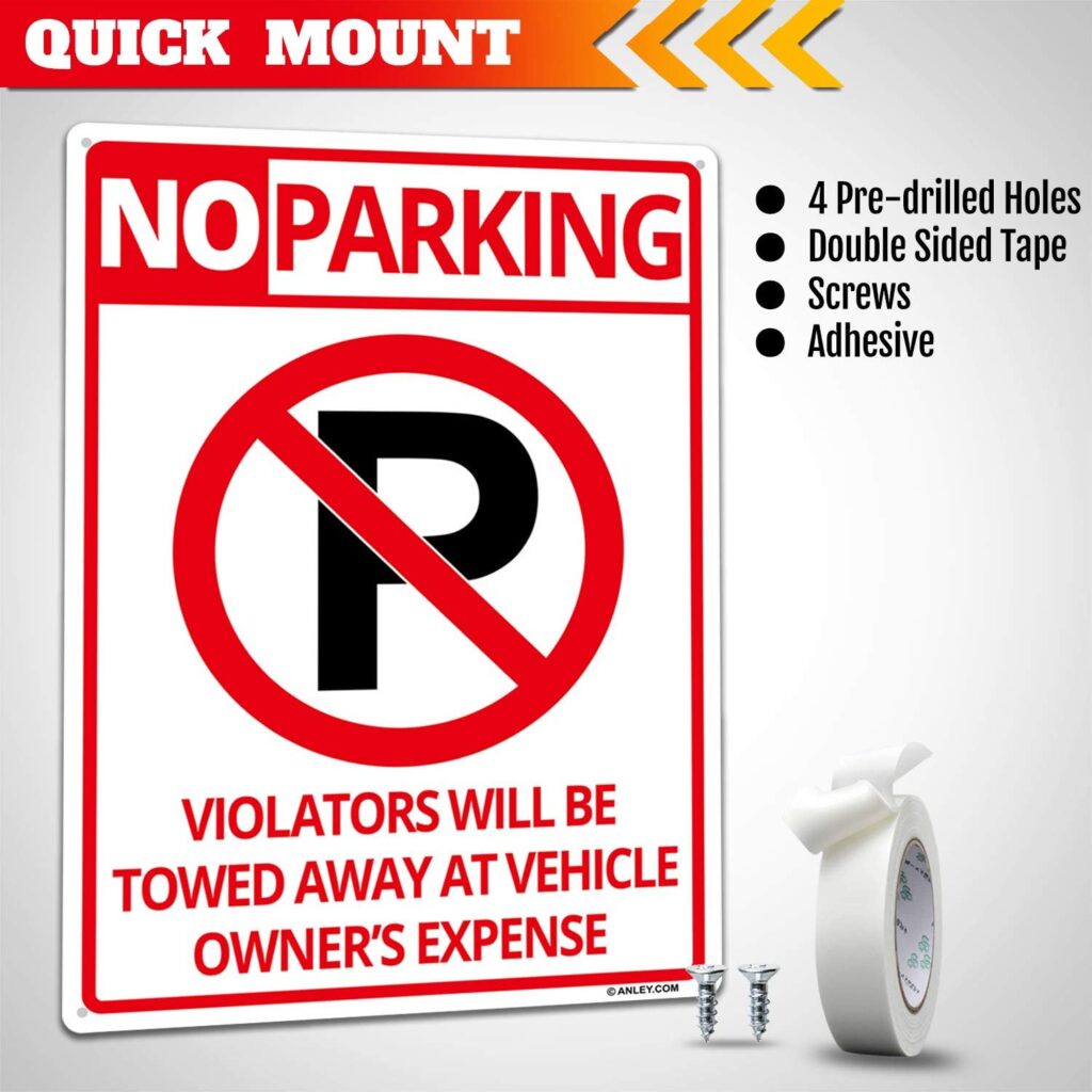 No Parking Sign 14X10 Inch - Anley Flags