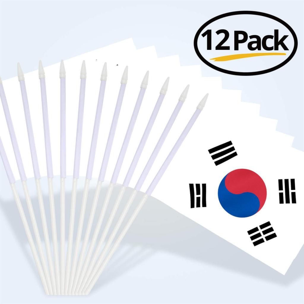 Korea Stick Flags 5x8 inch (Pack of 12) - Anley Flags