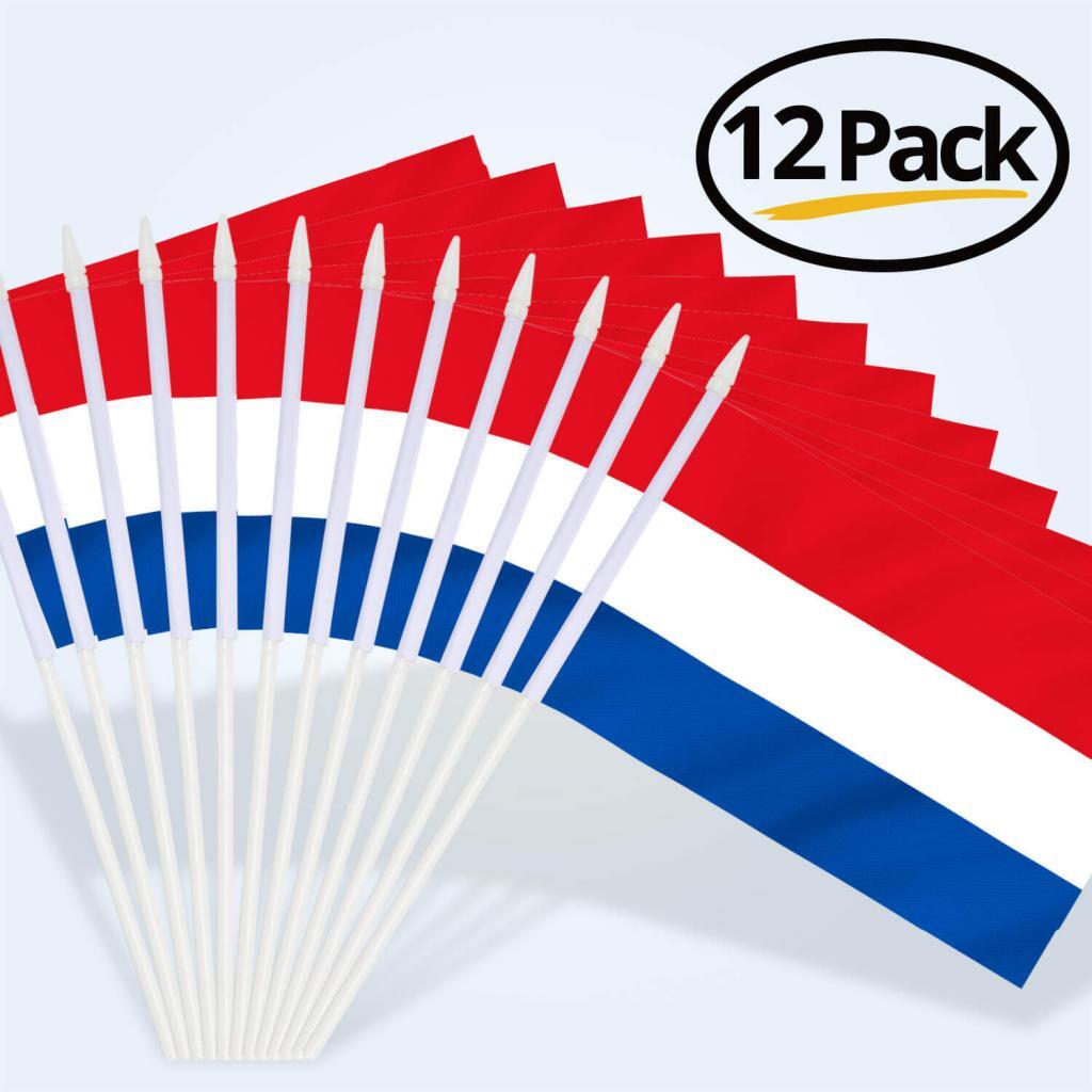Netherlands Stick Flags 5x8 inch (Pack of 12) - Anley Flags