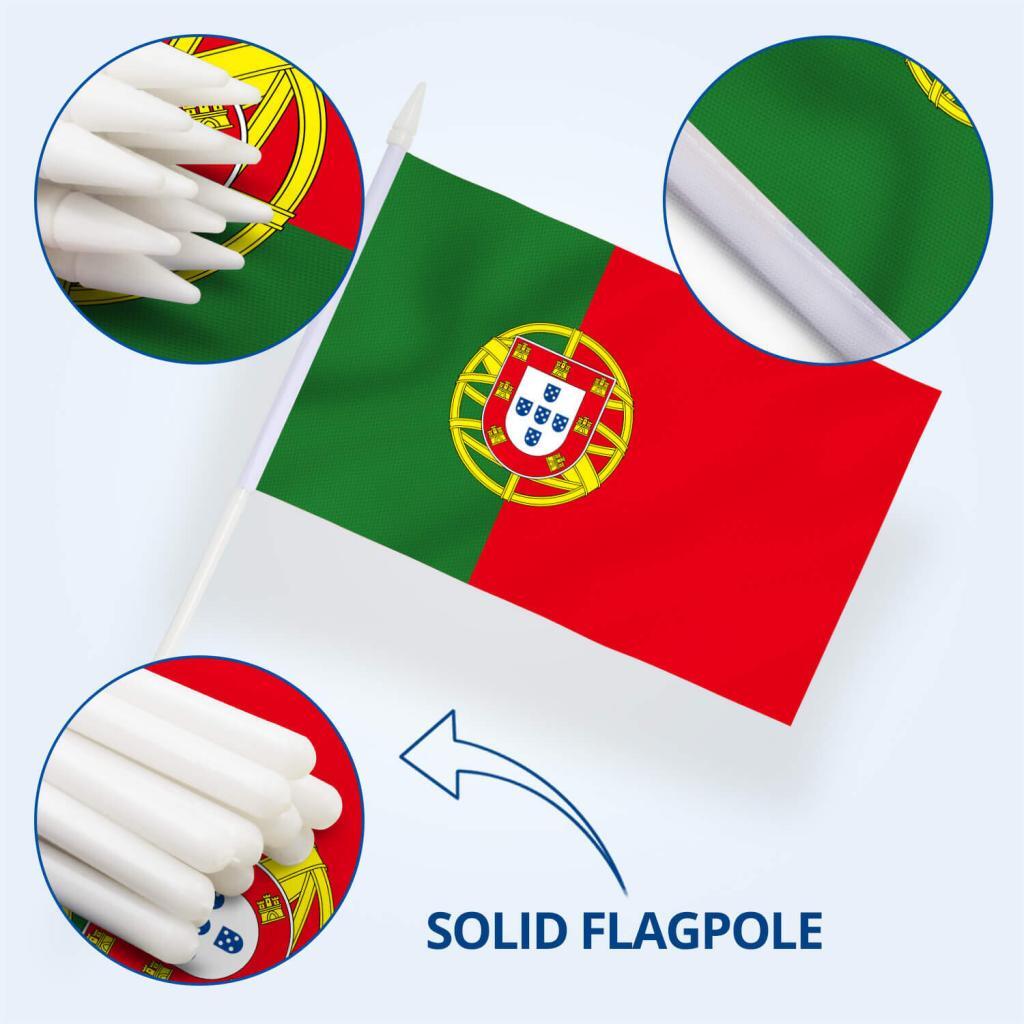 Portugal Stick Flags 5x8 inch (Pack of 12) - Anley Flags