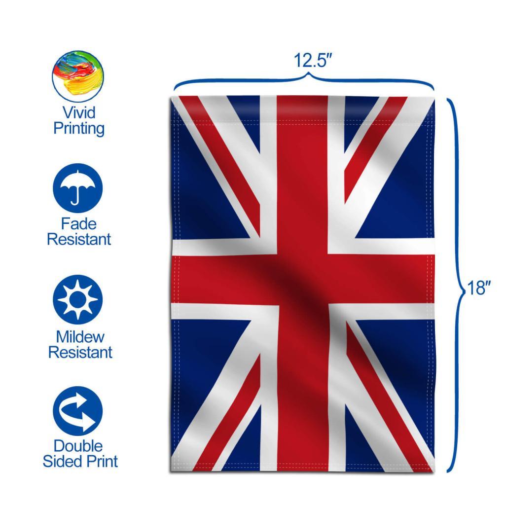 Union Jack British UK Decorative Garden Flags for Home Decor - 18 x 12. ...