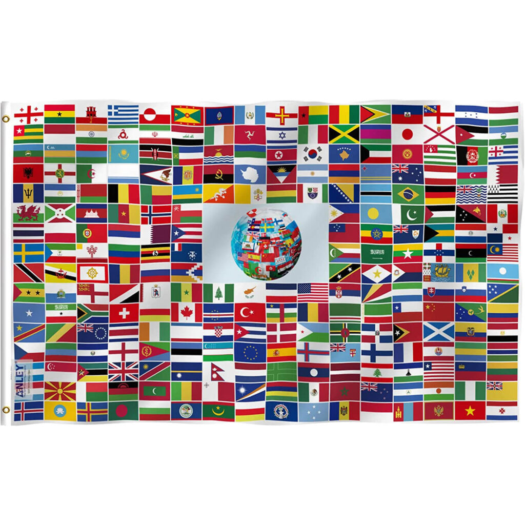 labeled world flags
