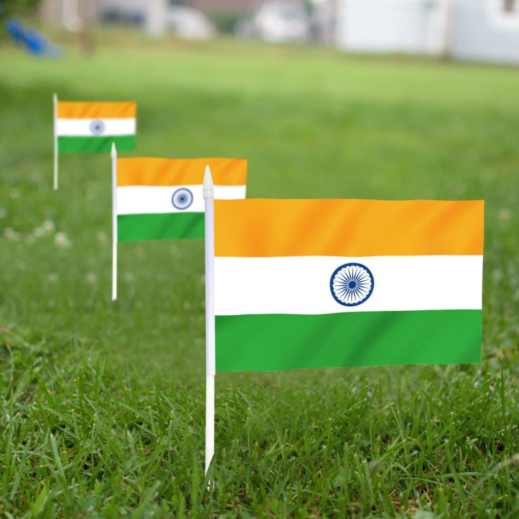 India Stick Flags 5x8 inch (Pack of 12) - Anley Flags
