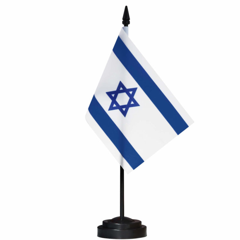 Israel Deluxe Desk Flag Set - 6 x 4 Inch - Anley Flags