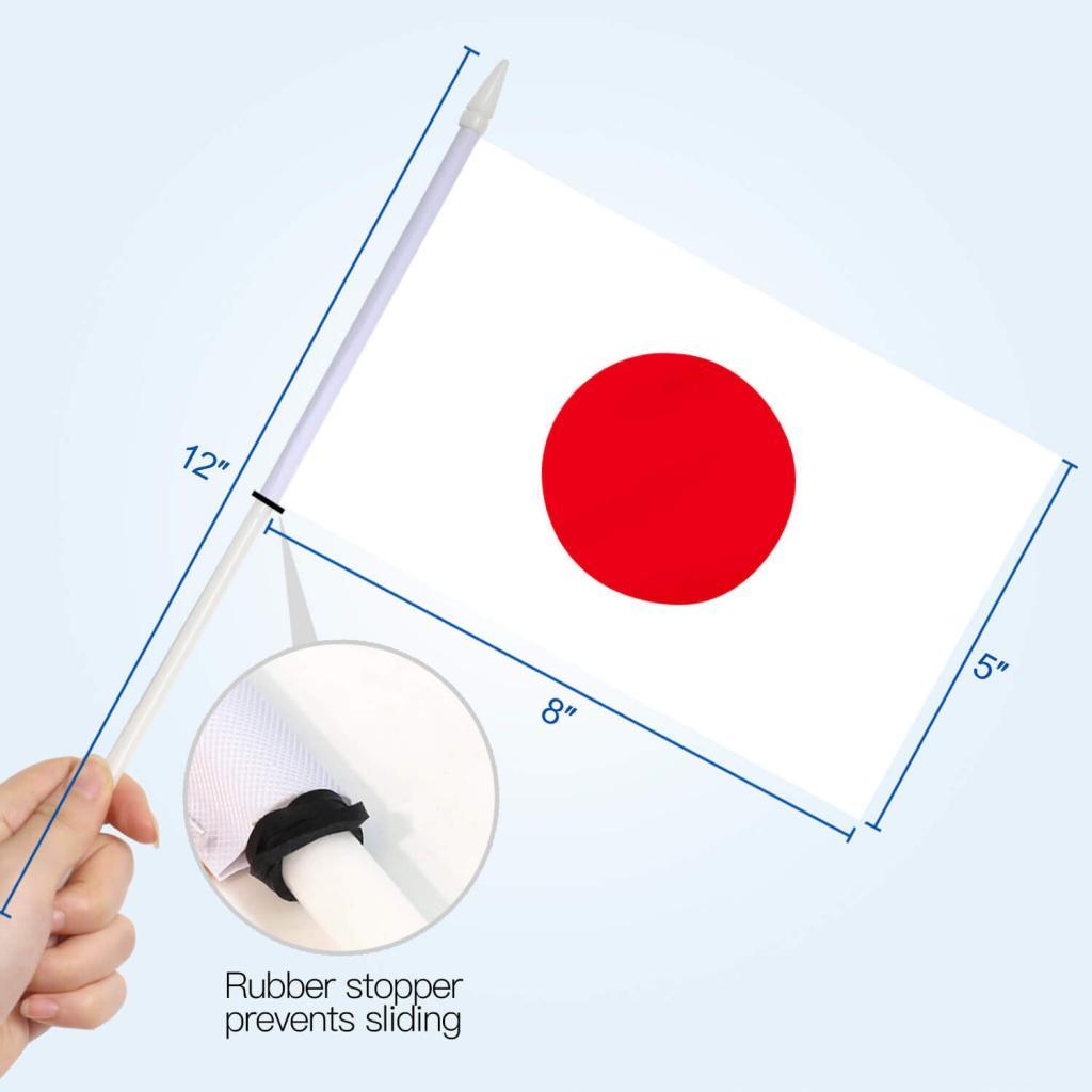 Japan Stick Flags 5x8 inch (Pack of 12) - Anley Flags