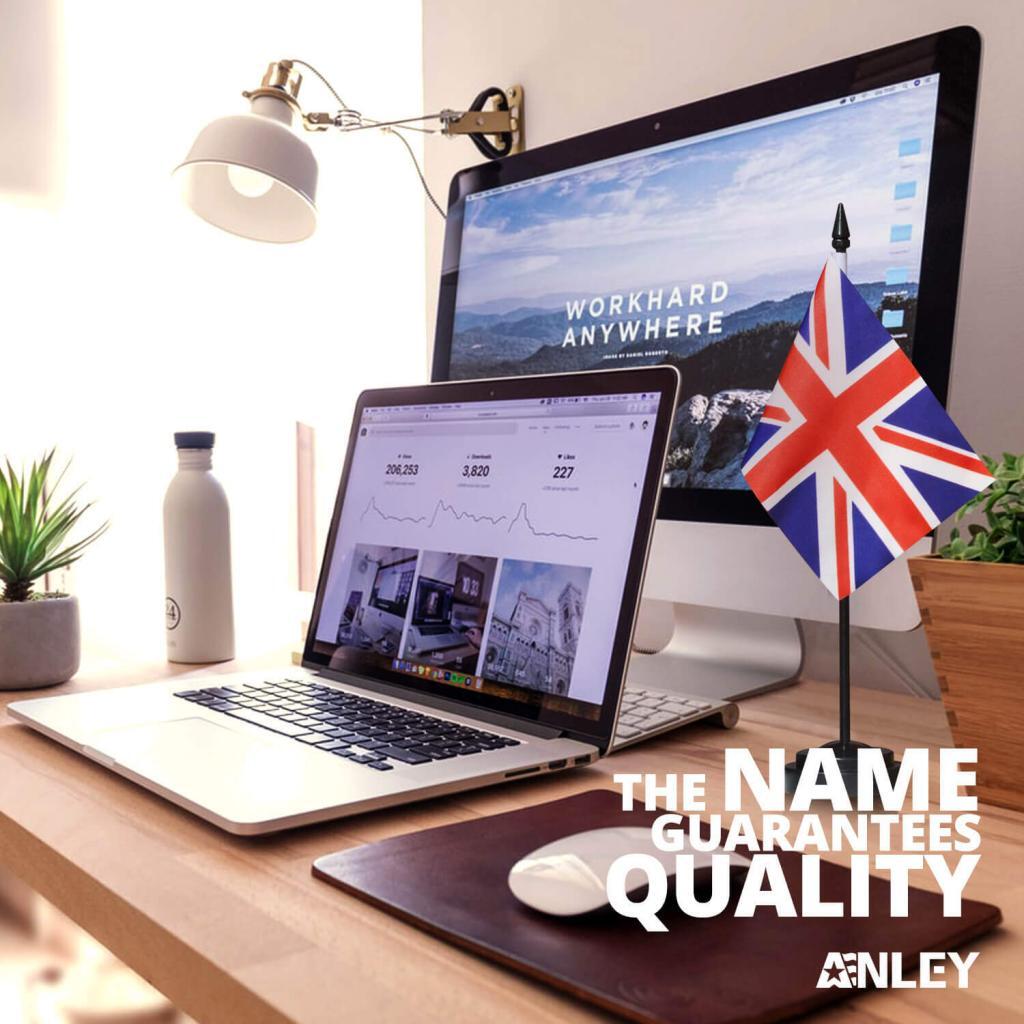 UK Deluxe Desk Flag Set - 6 x 4 Inch - Anley Flags