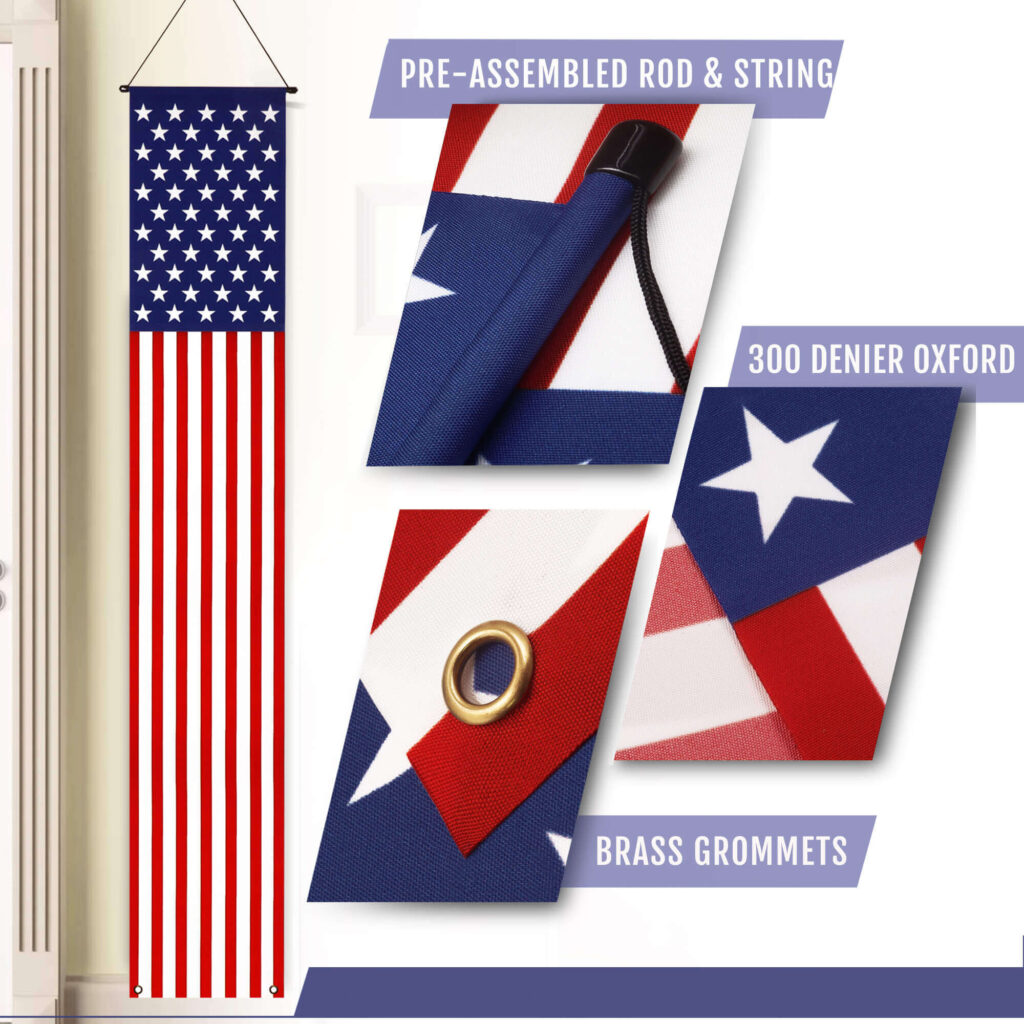 American Flag Pull-Down Door Banners Porch Signs (2 Pieces) - Anley Flags