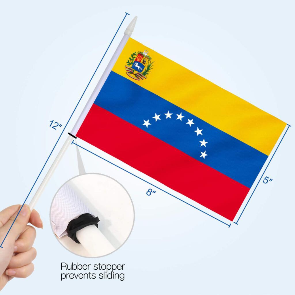 Venezuela Stick Flags 5x8 inch (Pack of 12) - Anley Flags