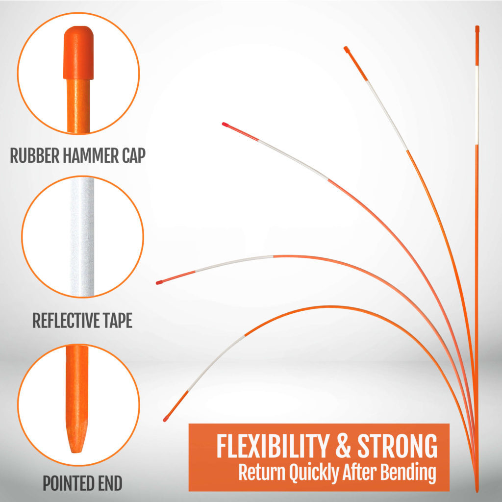 20 Pack 48" Reflective Driveway Markers - Anley Flags