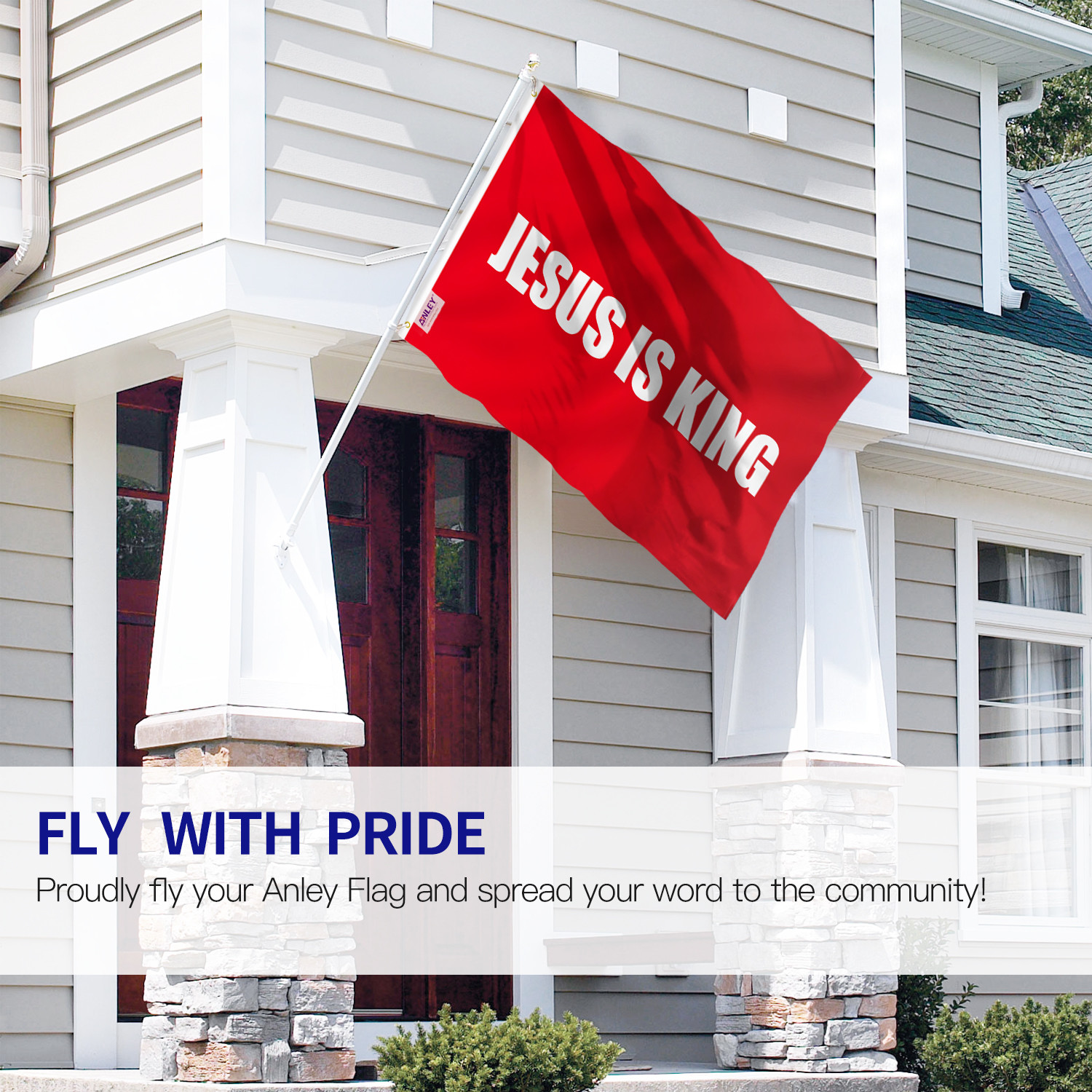 Fly Breeze 3x5 Foot Jesus is King Flag - Anley Flags