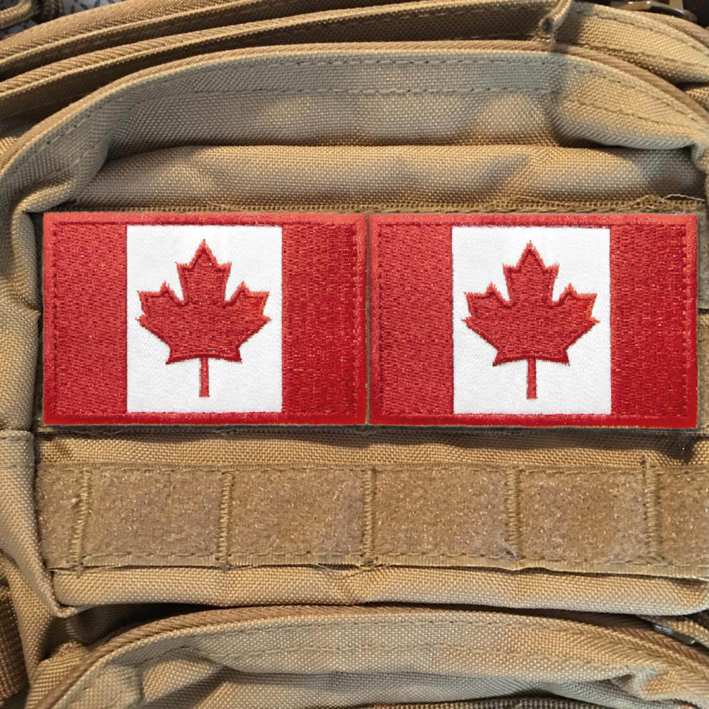 Tactical Canada Flag Embroidered Patches (2 Pack) - 2"x 3" - Anley Flags
