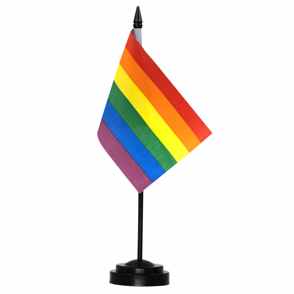 Rainbow Desk Flag Set - 6 x 4 Inch - Anley Flags