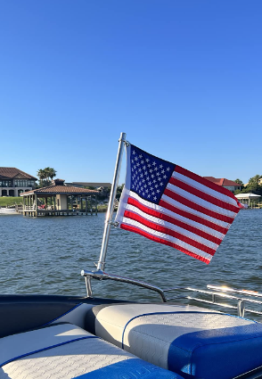 Marine Grade Boat Mount Flagpole Kit with Flag Pole and Mounting Base ...