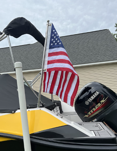 Marine Grade Boat Mount Flagpole Kit with Flag Pole and Mounting Base ...