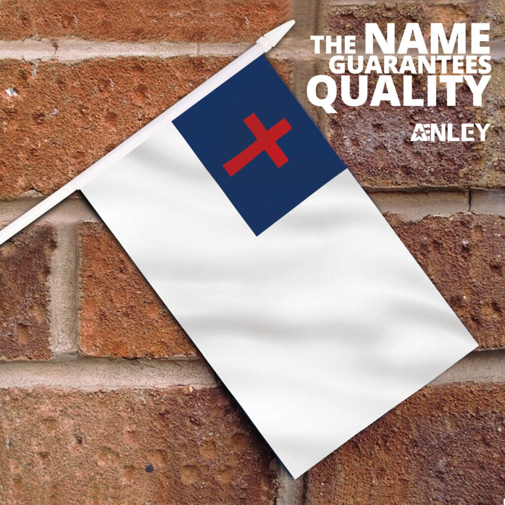 Christian Stick Flags 5x8 inch (Pack of 12) - Anley Flags