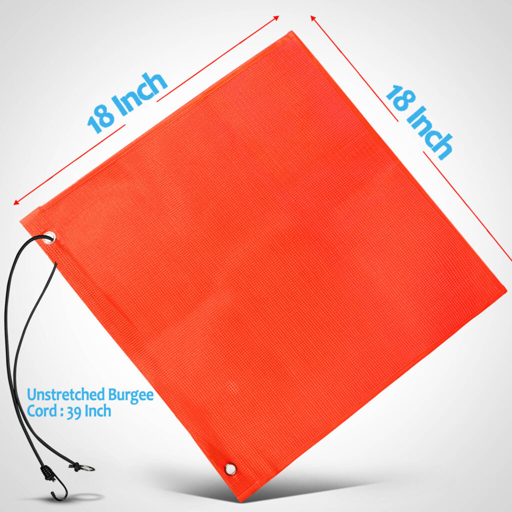 18x18 Inch Orange Warning Sign & Safety Flags for Truck, Trailer, Car ...