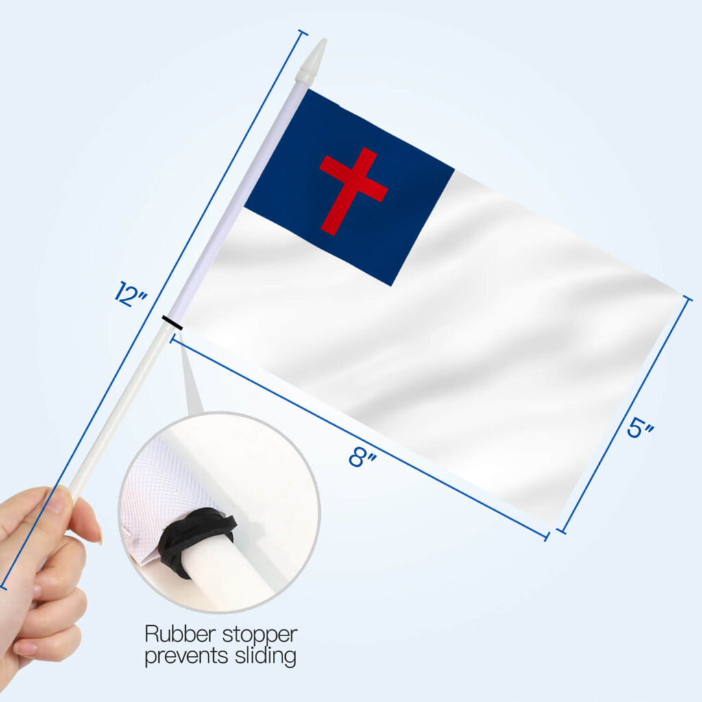 Christian Stick Flags 5x8 inch (Pack of 12) - Anley Flags