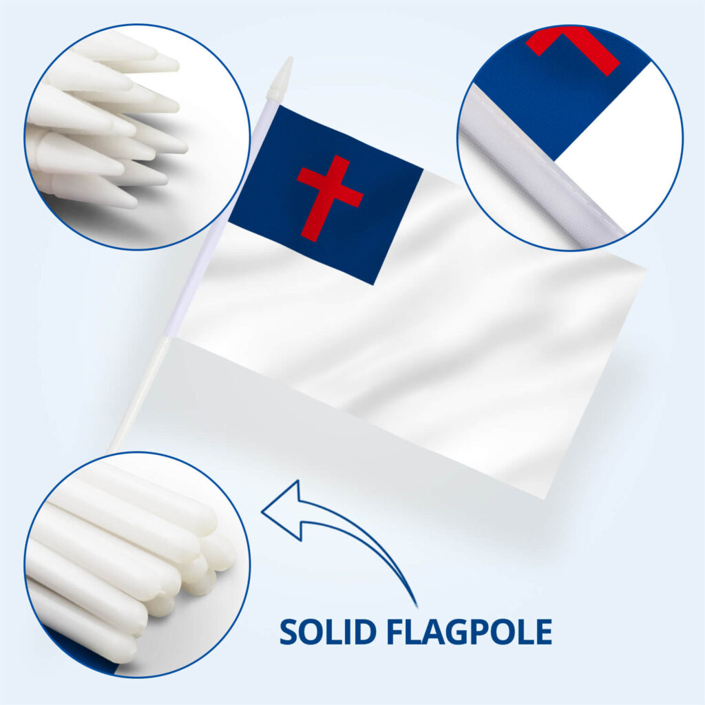 Christian Stick Flags 5x8 inch (Pack of 12) - Anley Flags